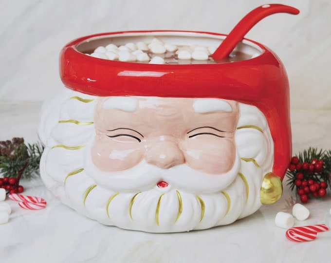 Santa Claus Punch Bowl With Matching Ladle - Etsy