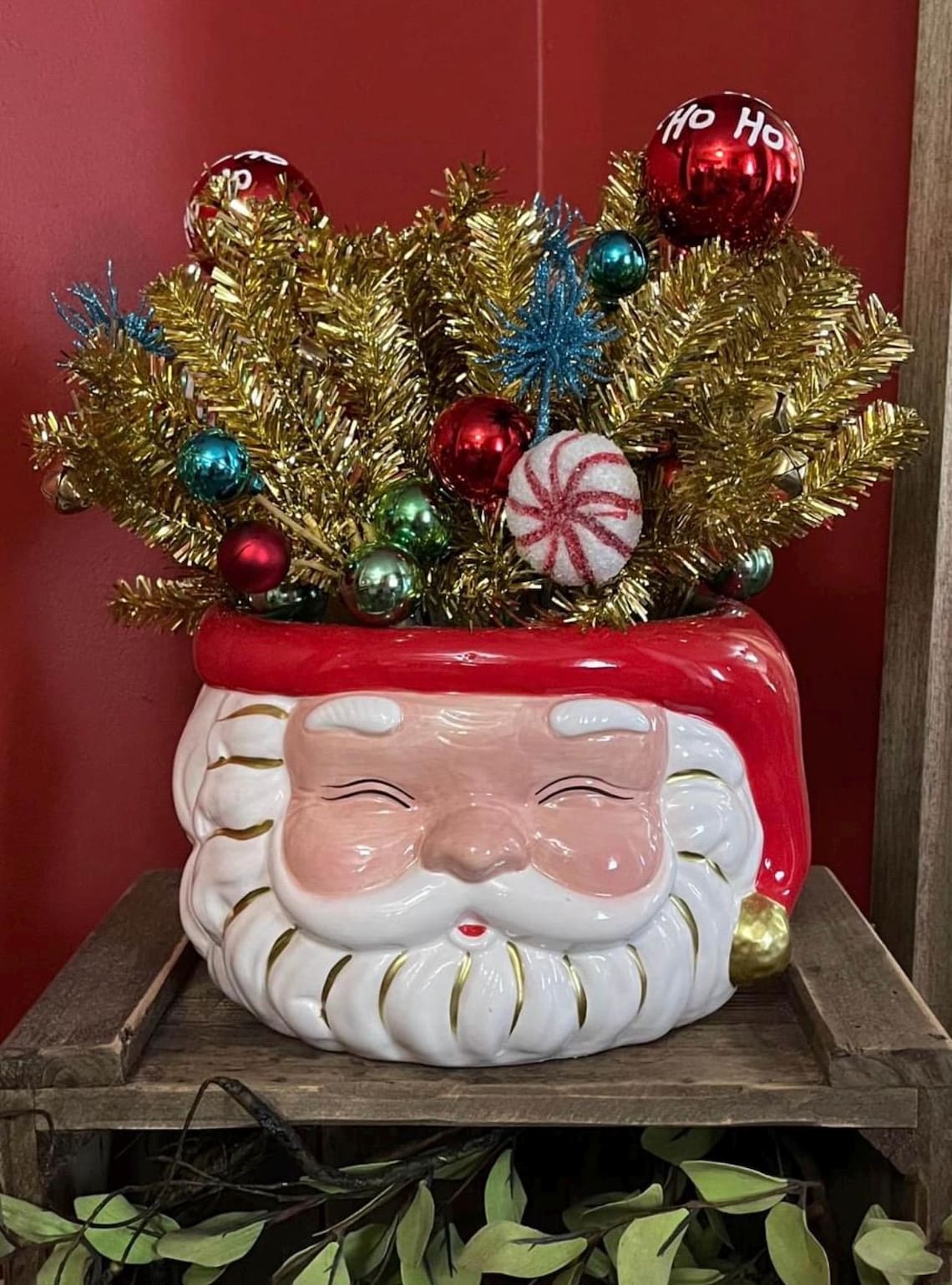 Ceramic Santa Claus Punch Bowl With Matching Ladle - Etsy