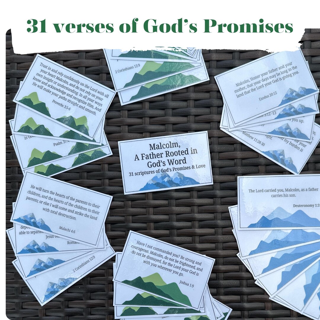 Personalized Father’s Day Scripture Cards for Dad Gift of Bible Verses ...