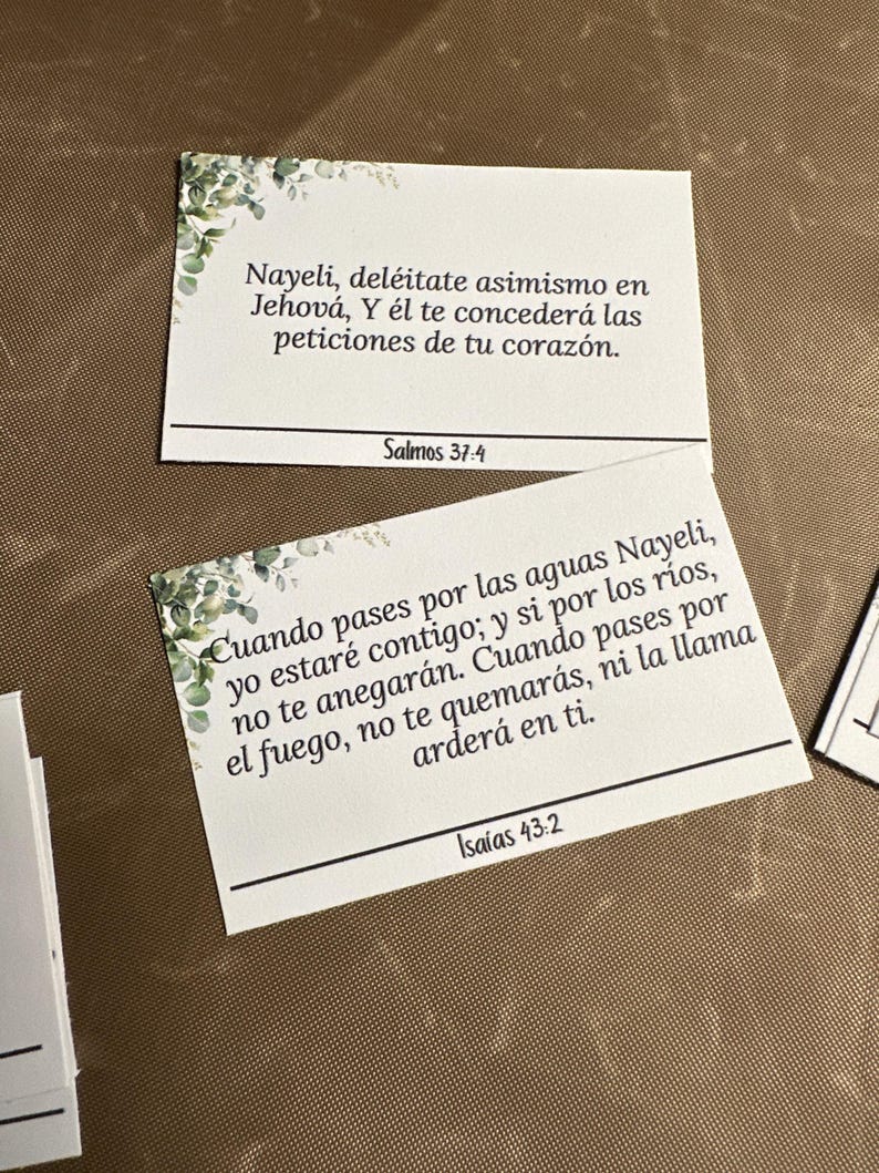 Spanish Personalized Scripture Cards Tarjetas De Escritura ...