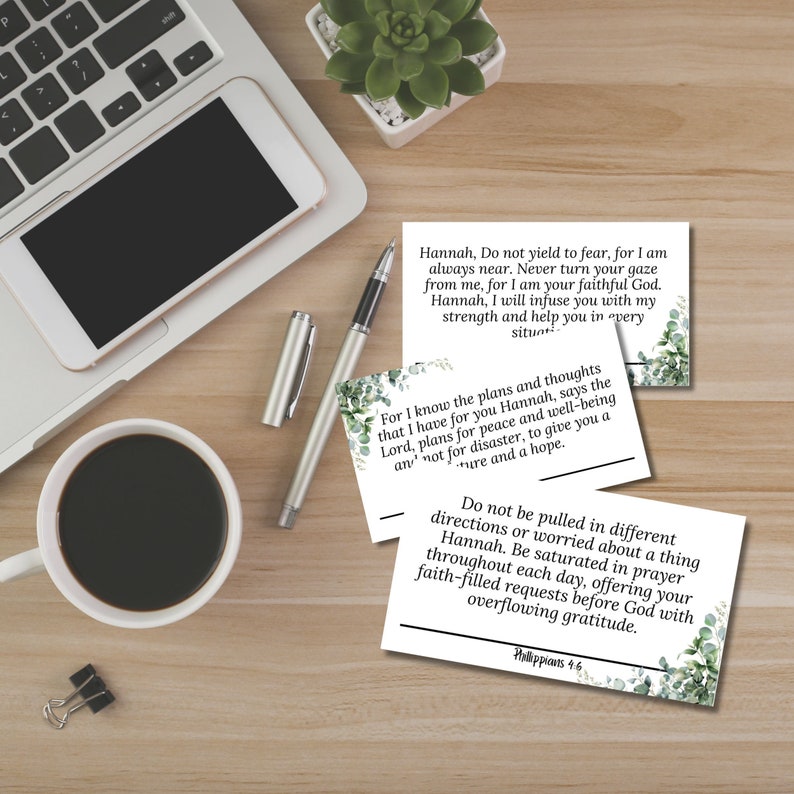 Personalized Scripture Cards: Daily Encouragement, Bible Verse Gift - Etsy