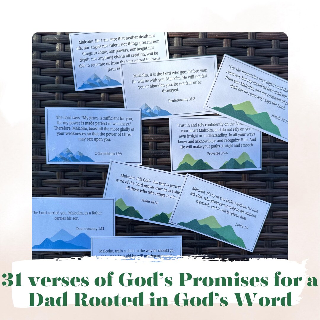 Faith Father’s Day Scripture Cards Personalized for Dad Gift Bible ...
