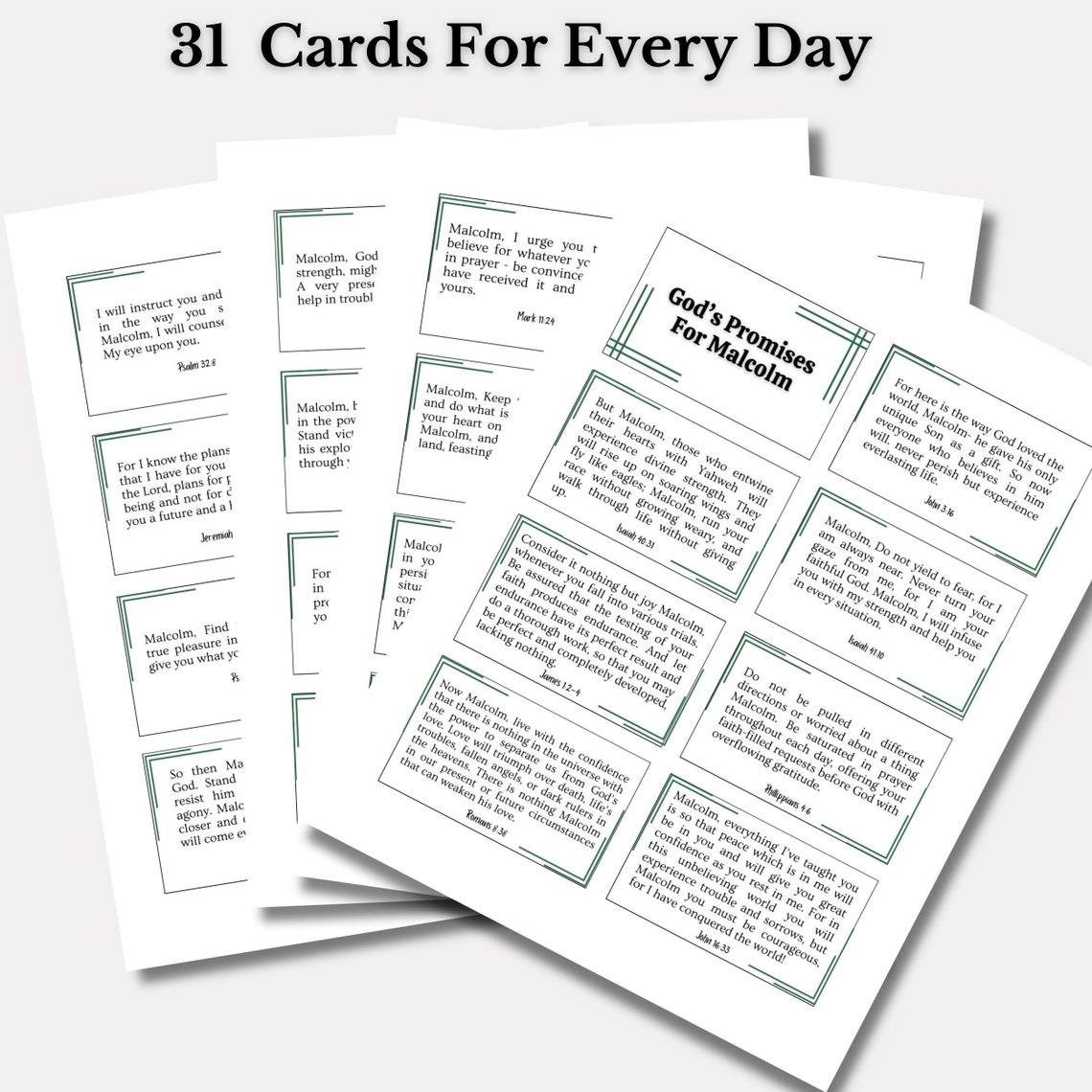 Personalized Scripture Cards Printable Daily Scripture Cards ...