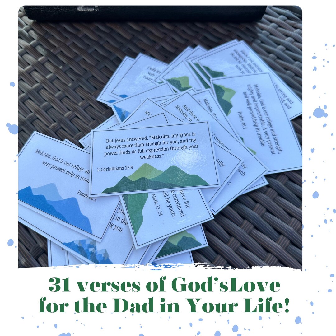 Father’s Day Personalized Scripture Cards for Dad Gift of Bible Verses ...
