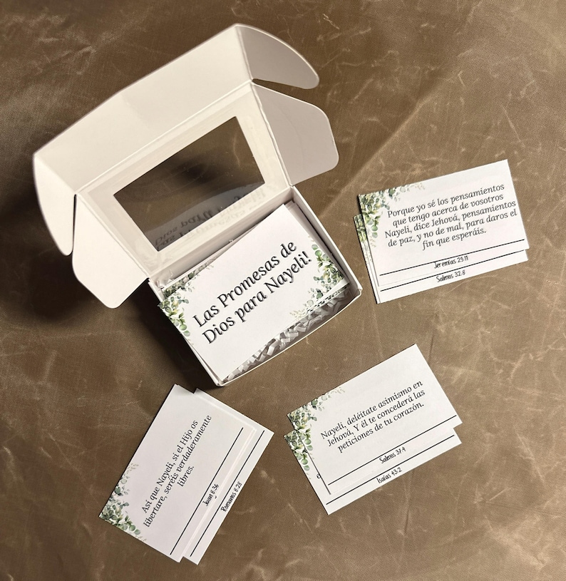 Spanish Personalized Scripture Cards Tarjetas De Escritura ...