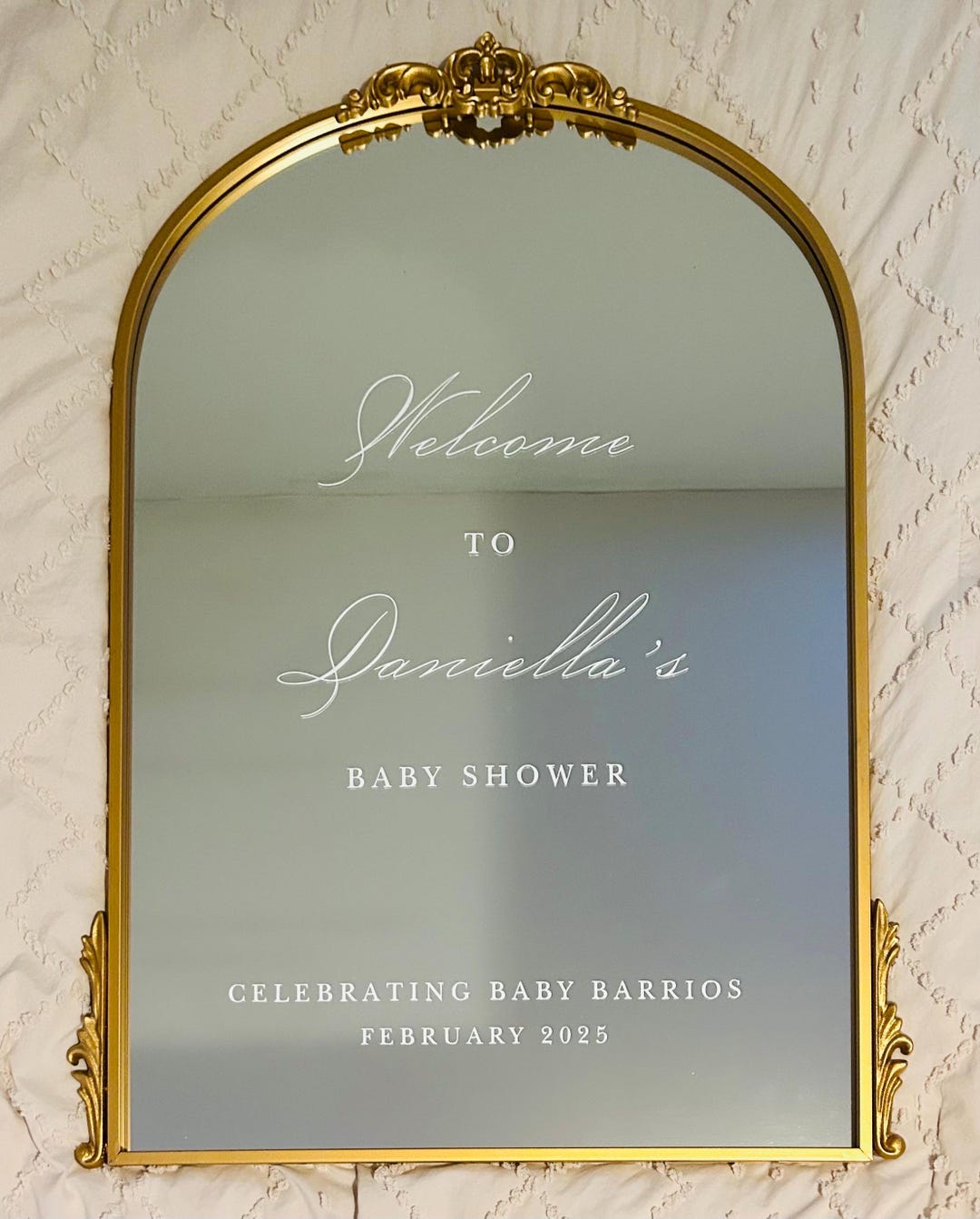 Baby Shower Welcome Sign Mirror / Baby Shower Mirror Sign / Elegant ...