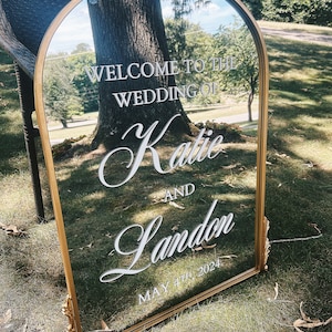 Wedding Welcome Sign Mirror / Wedding Mirror Sign / Elegant Wedding ...