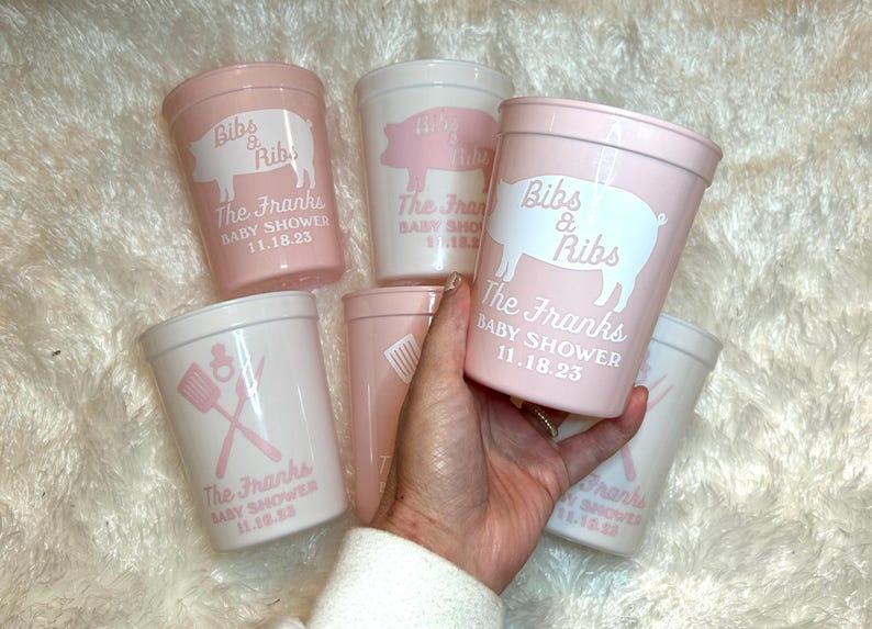Personalized Baby Shower Stadium Cups: BBQ Cookout Party Favors - Etsy