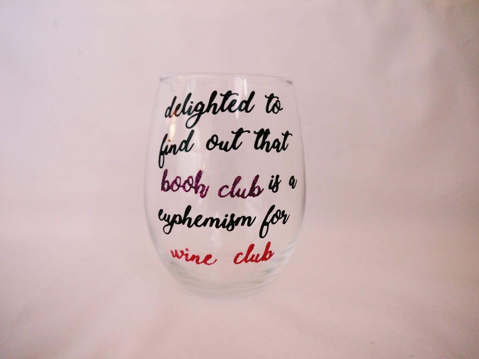 Book Club Wine Glass Book Club T Book Club Idea Etsy