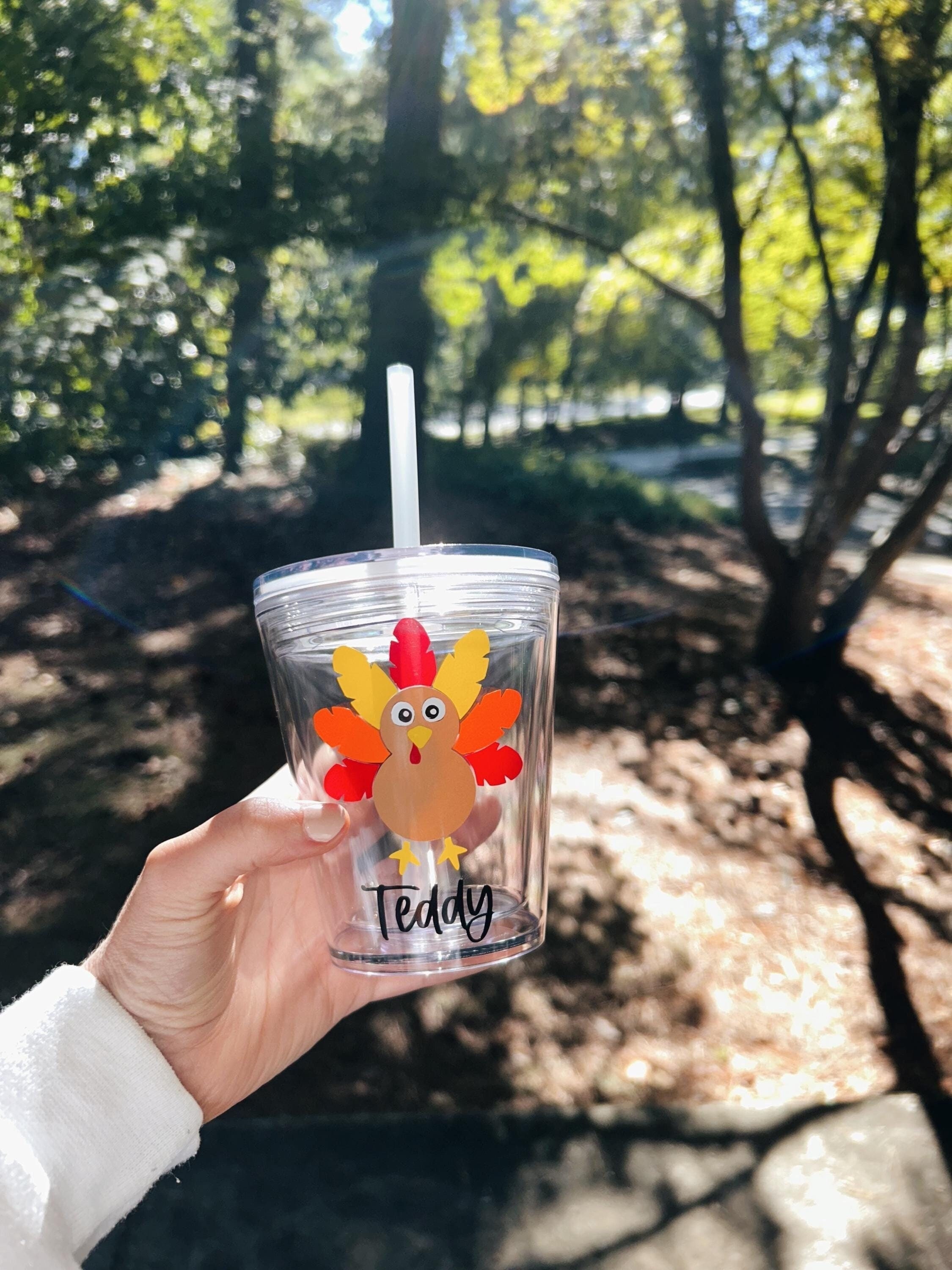 Kids Thanksgiving Cup / Thanksgiving Party Cups / Personalized Turkey ...