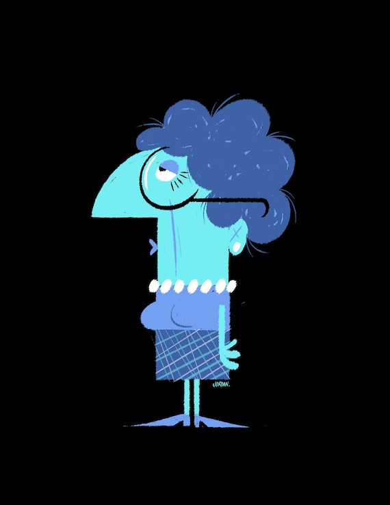 PRINT: Blue Rinse Old Lady Cartoon 8.5x11 - Etsy