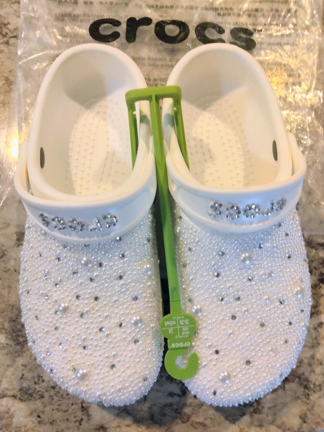 Pearl and Rhinestone Crocs - Etsy