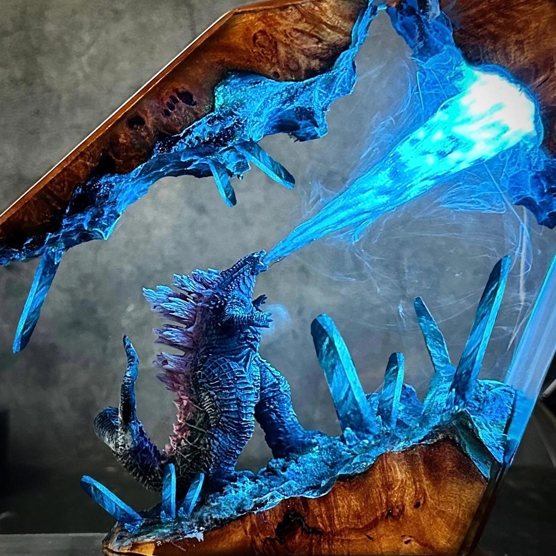 G.ODZ.ILLA Monster Night Light Atomic Breath Resin Lamp God.zilla ...