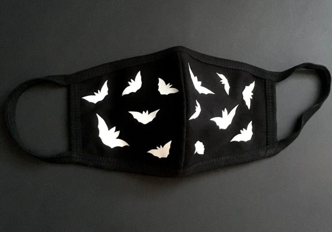 Flying Bat Face Mask- Adult Unisex- 100% Cotton- Optional Nose Wire ...