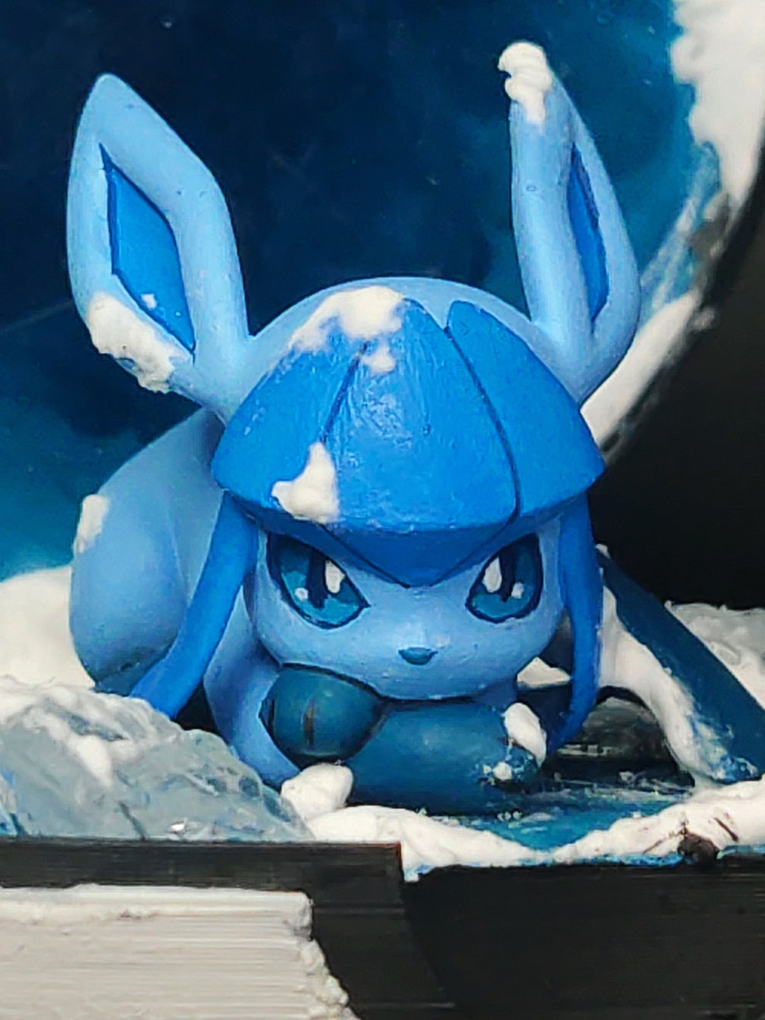 Hand Painted Pokemon Glaceon Pokeball Diorama Terrarium Resin FDM ...
