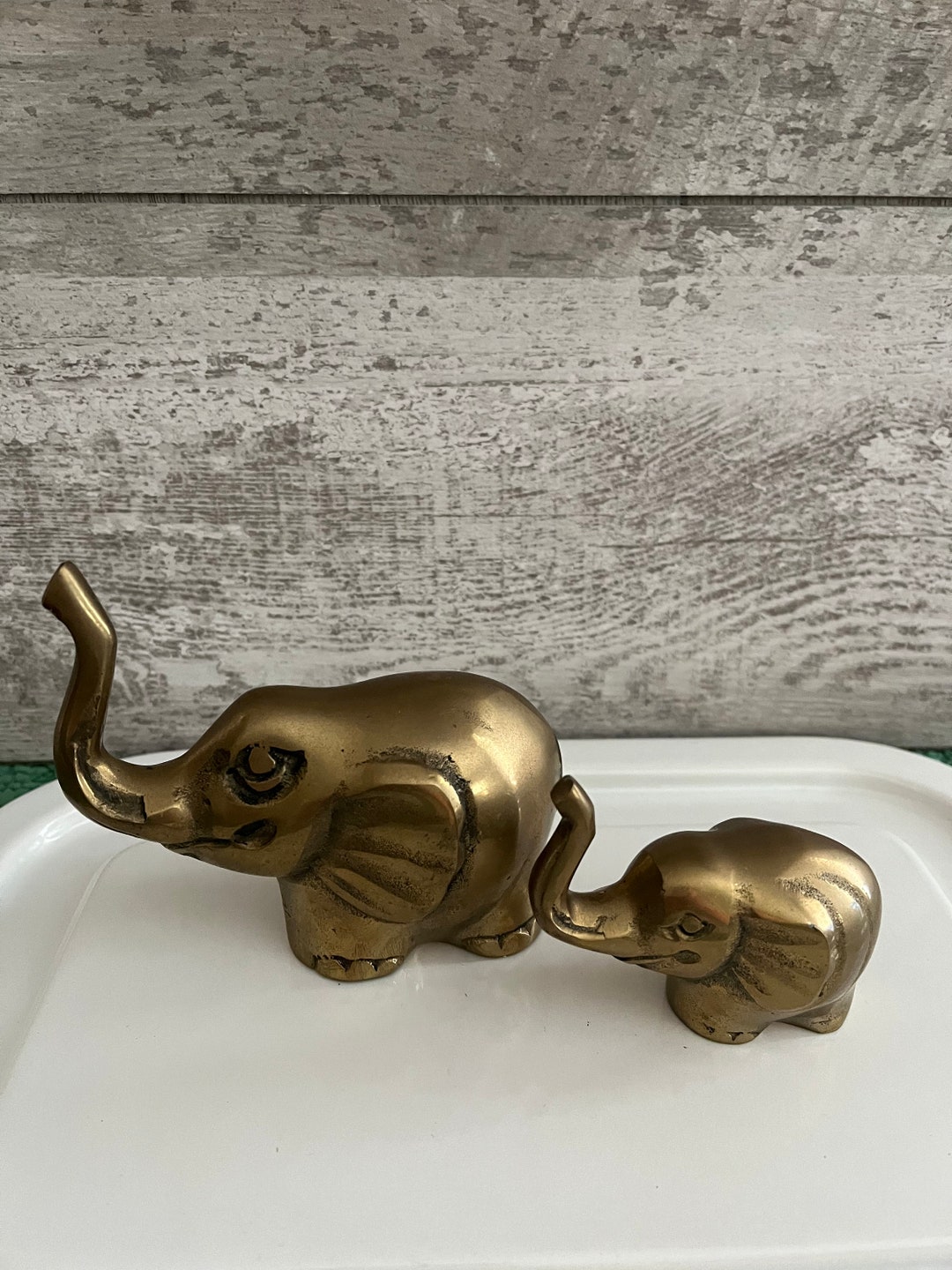 Vintage Solid Brass Elephants. Set of 2. Home Decor - Etsy