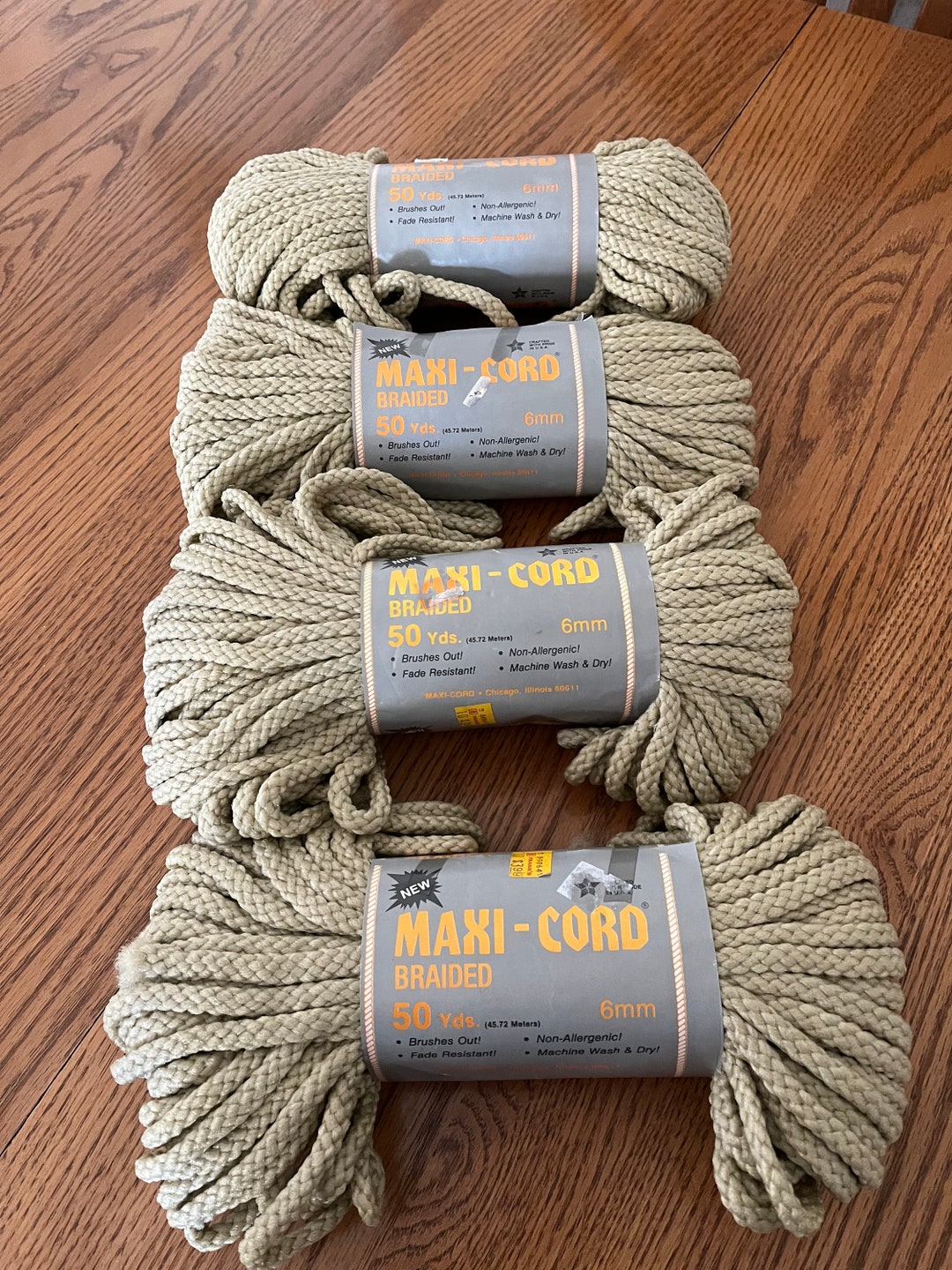 Vintage Maxi-cord Braided Macrame Cord. New Old Stock. Made in USA ...