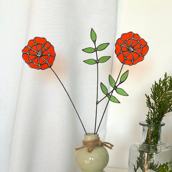 Stained Glass Flowers Marigold - Etsy