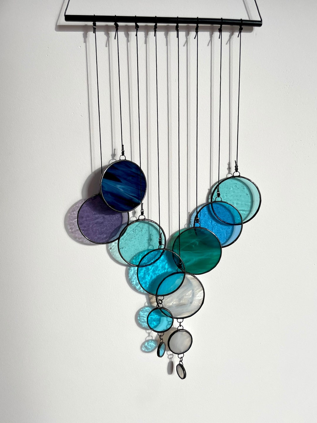 Stained Glass Mobile in Ocean Colors,stained Glass Suncatcher,window ...