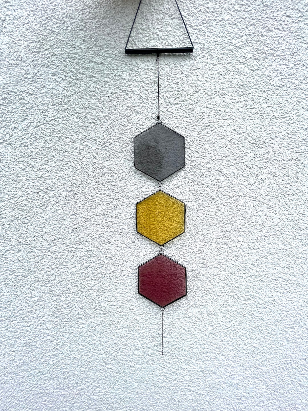Big Colorful Honeycomb Stained Glass Mobile in Pastels,stained Glass ...