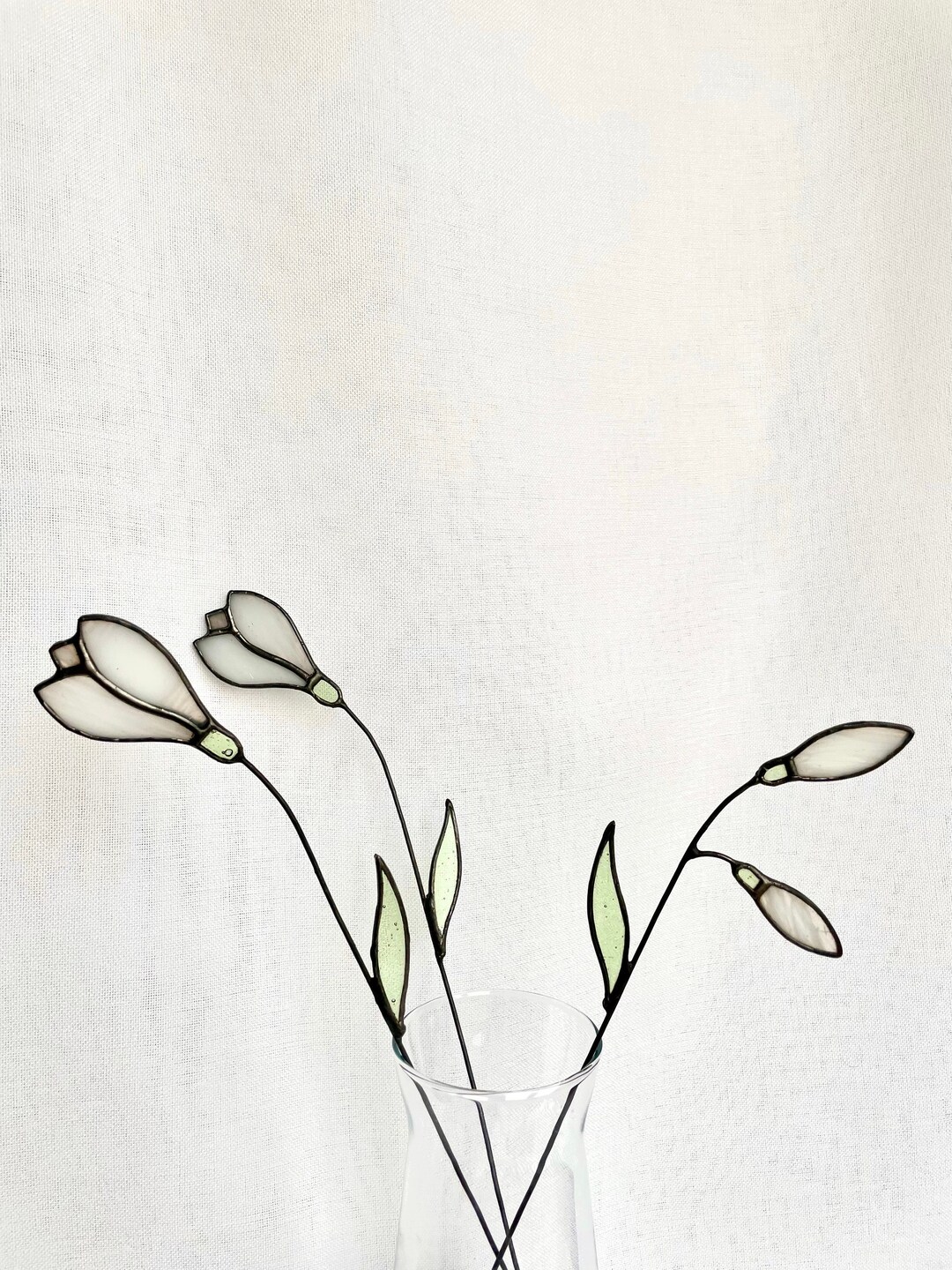 Snowdrop Bouquet,set of 3 Stems,stained Glass Flowers,everlasting ...