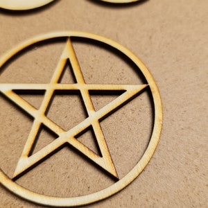 Wooden Laser Cut Pagan Shapes, Witch's Knot, Pentagram, Triple Moon ...