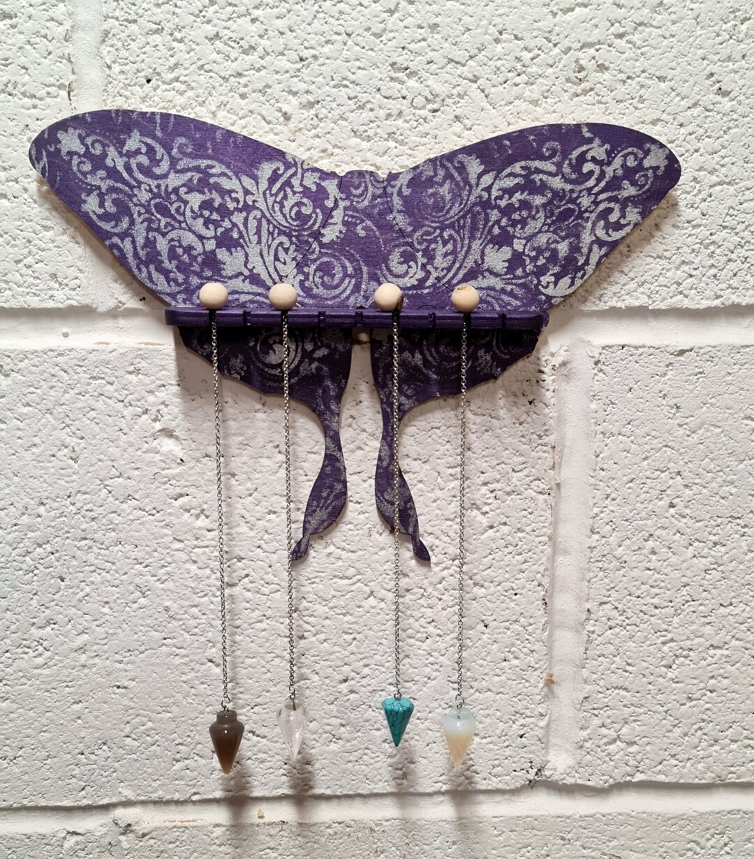 Pendulum Holder, Wall Mounted Pendulum Display Holds up to 9 Pendulums ...