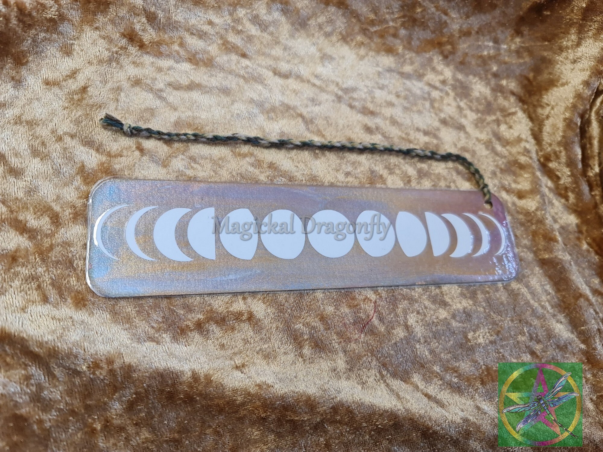 Bookmark with moon phase hand painted bookmark handmade | Etsy