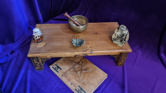 Wiccan Altar Tables Hand Made Witches Wooden Pentagram Altar Table