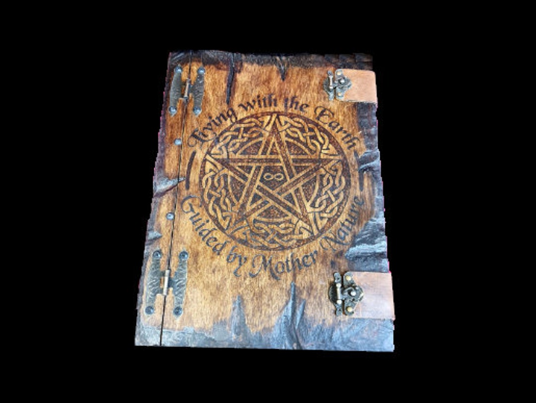 Book of Shadows, Wooden Handmade, Grimoire, Book of Magick, Magic ...