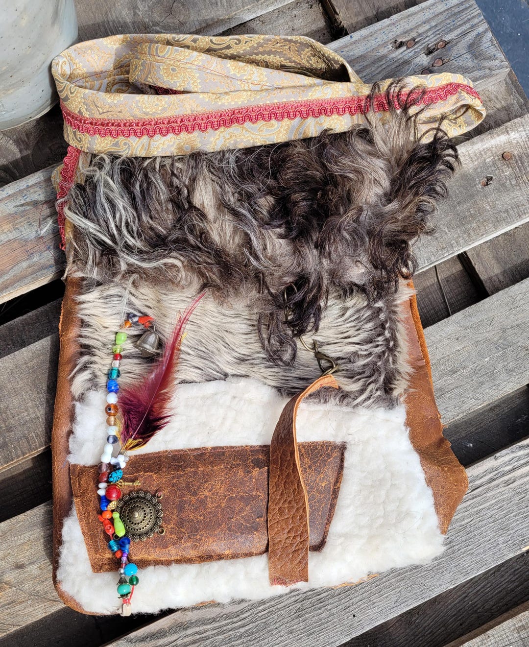 Bag in Leather and Recycled Animal Skins - Etsy