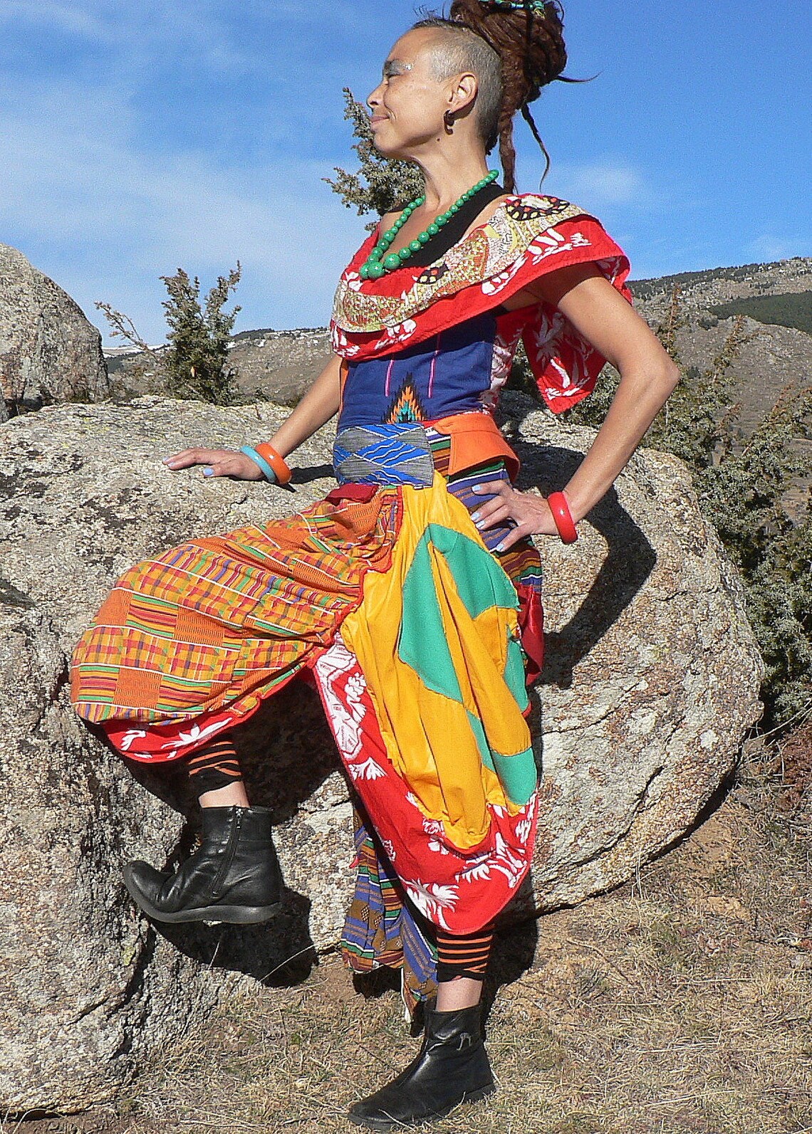 Ethnic Creole Style Dress With Multicolored Patchwork - Etsy