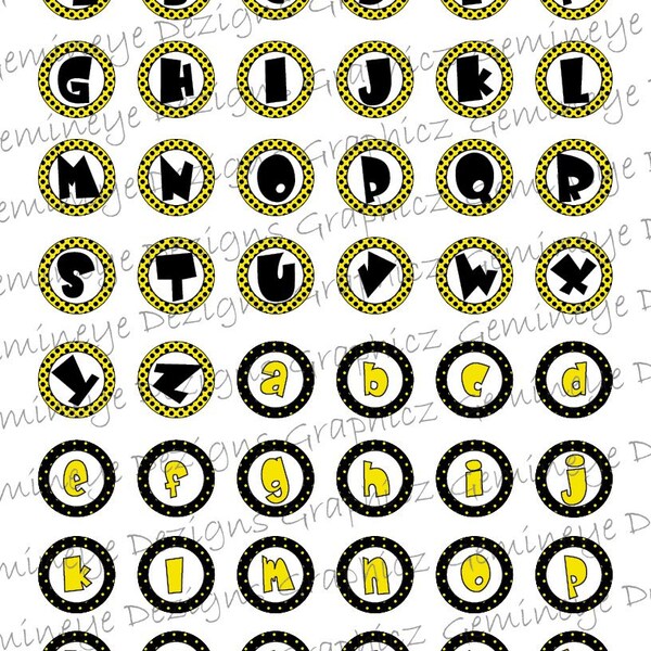 Alphabet Bottle Cap - Etsy