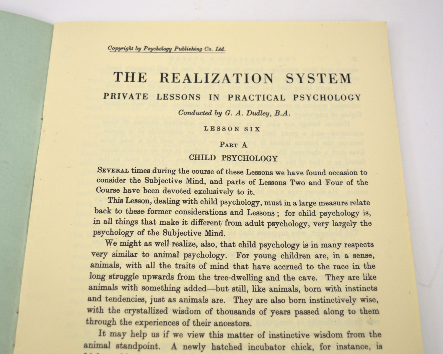 The Realization System G A Dudley Private Lessons in Practical ...