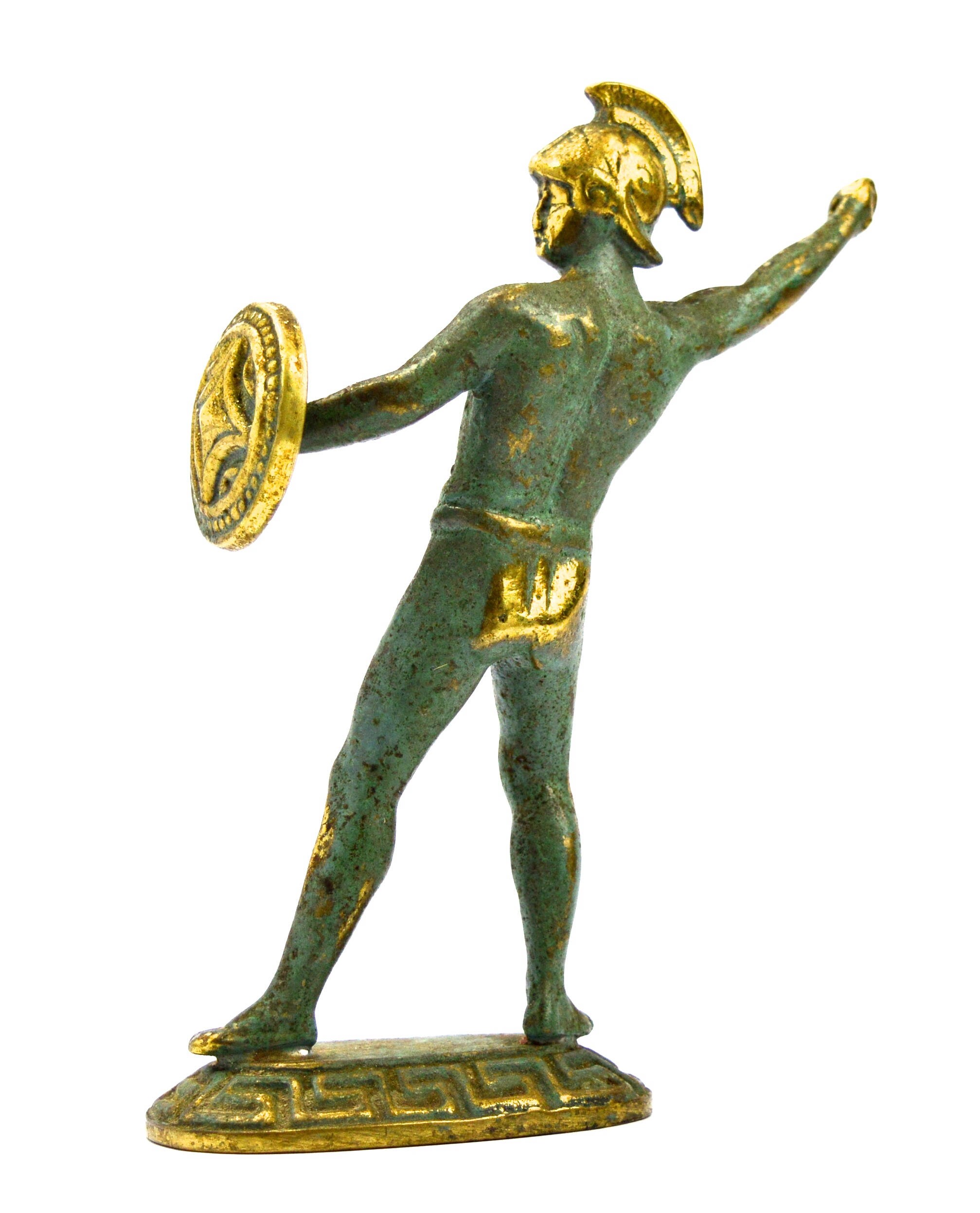 Greek Soldier With a Shield Vintage Brass Soldier Vintage Metalware in ...