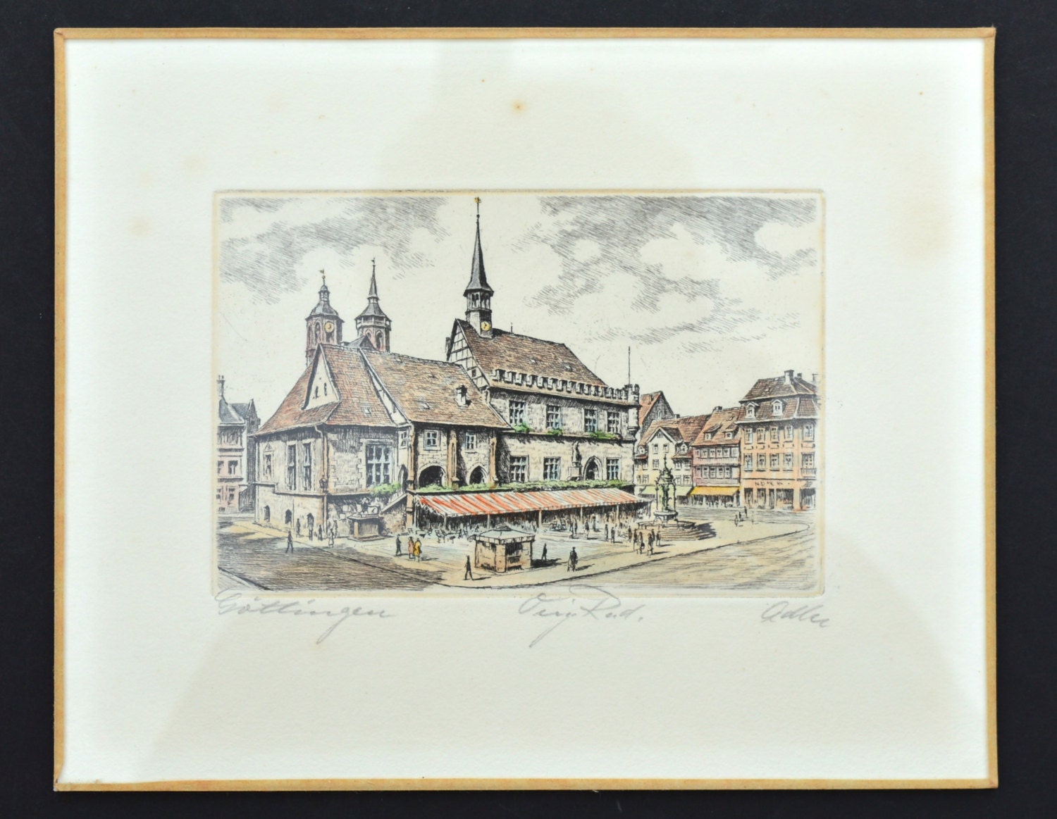 Signed Vintage French Cafe Scene Pen and Ink Art OOAK Vintage - Etsy