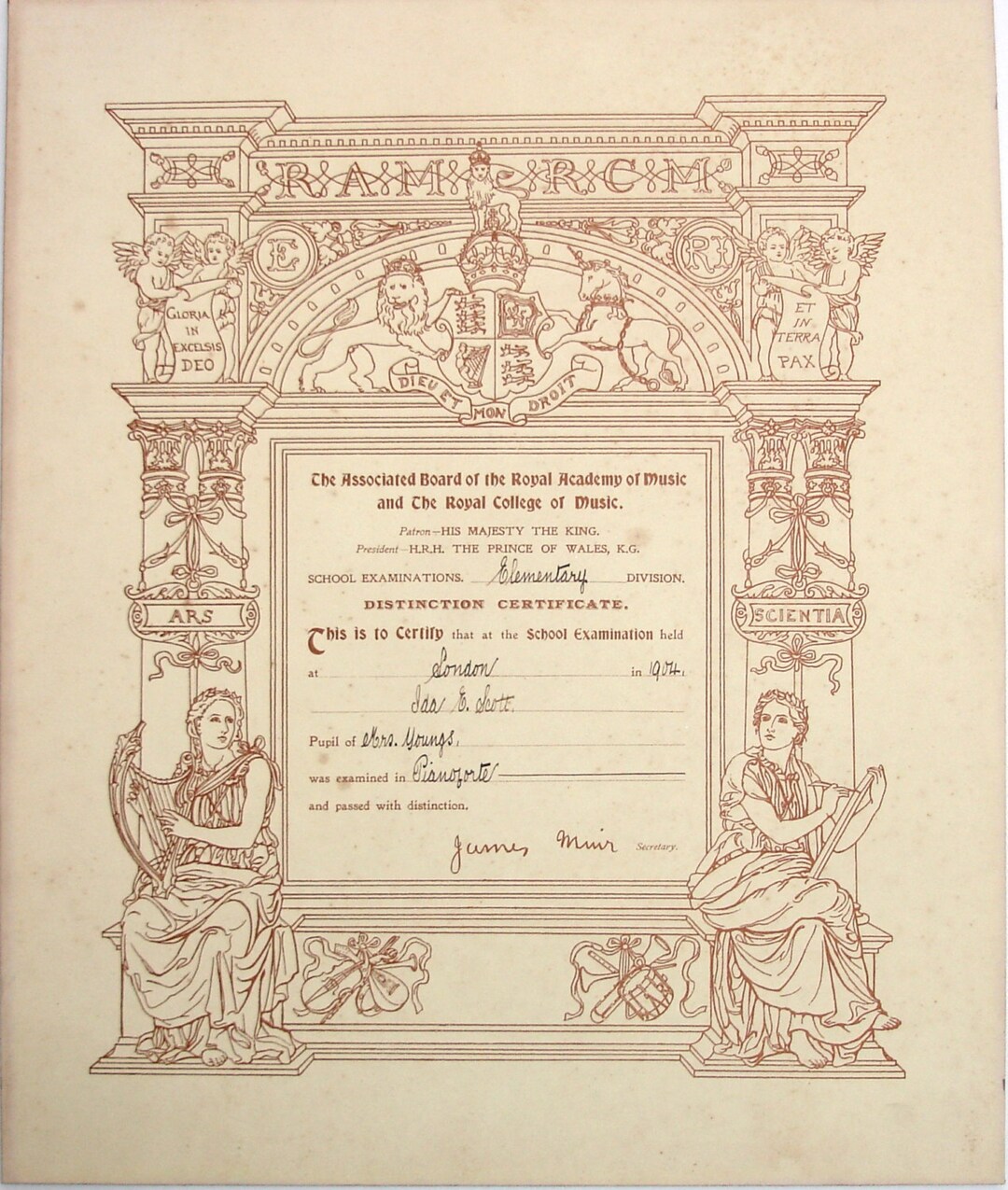 1900s Certificate School Examinations Elementary Division Ida E Scott ...