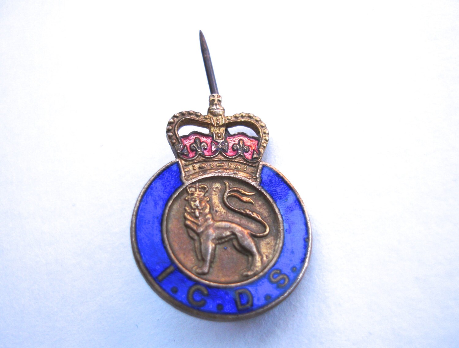ICDS Industrial Civil Defence Service Pin Badge Queens Crown | Etsy