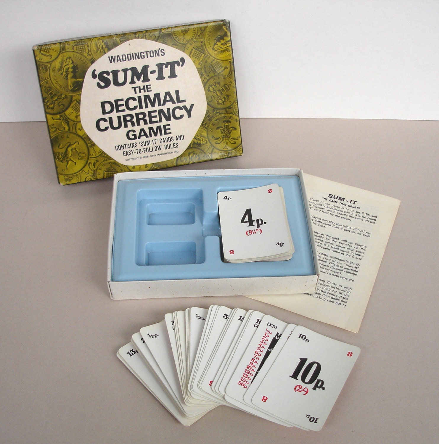 1960s Sum-it Game by Waddingtons Vintage Playing Cards Vintage Toy ...