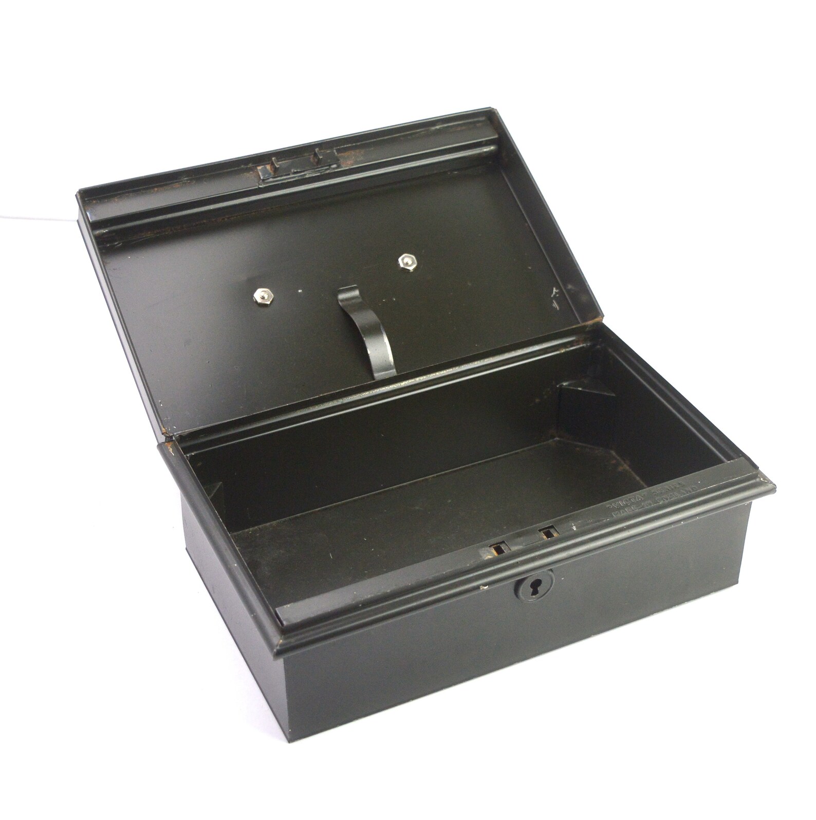 Vintage Black Metal Cash Box Document Tin Black Metal Tin - Etsy UK