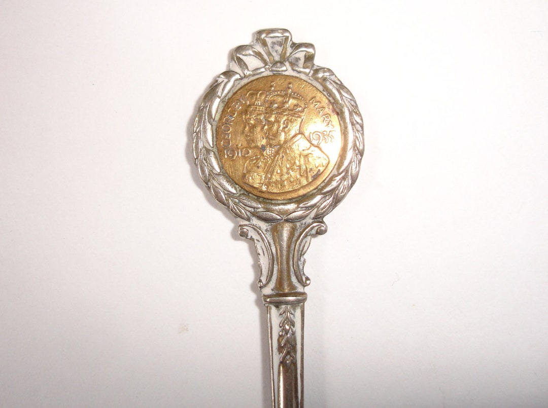 Teaspoon 1935 Vintage Teaspoon Spoon Coin George V Queen Mary Silver ...
