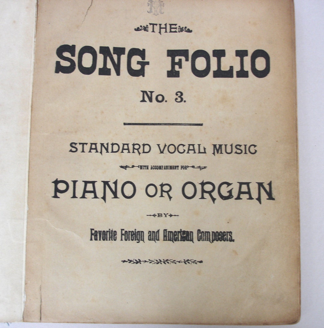 1890s the Song Folio No 3 Standard Vocal Music With Accompaniment for ...