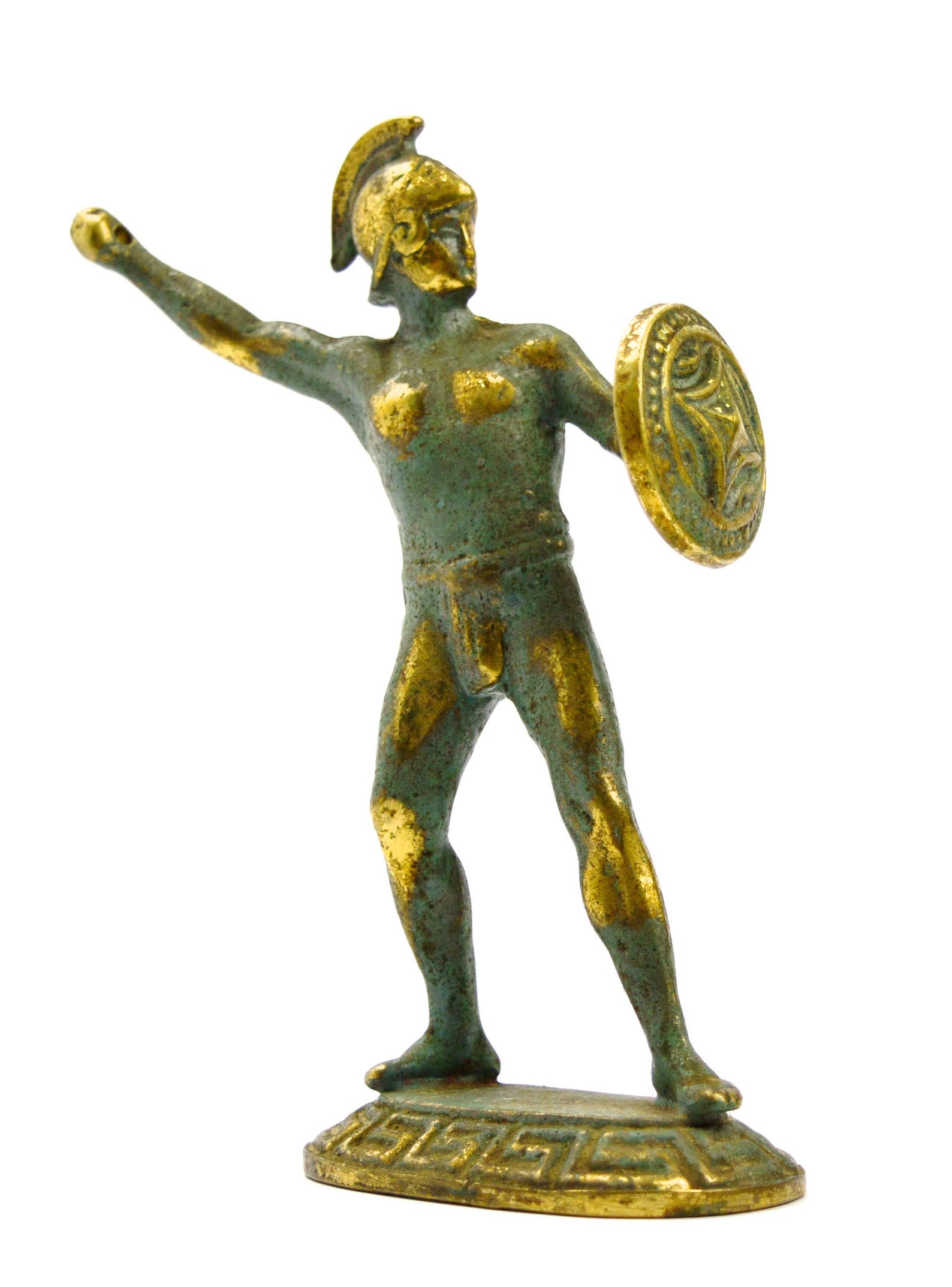Greek Soldier With a Shield Vintage Brass Soldier Vintage Metalware in ...