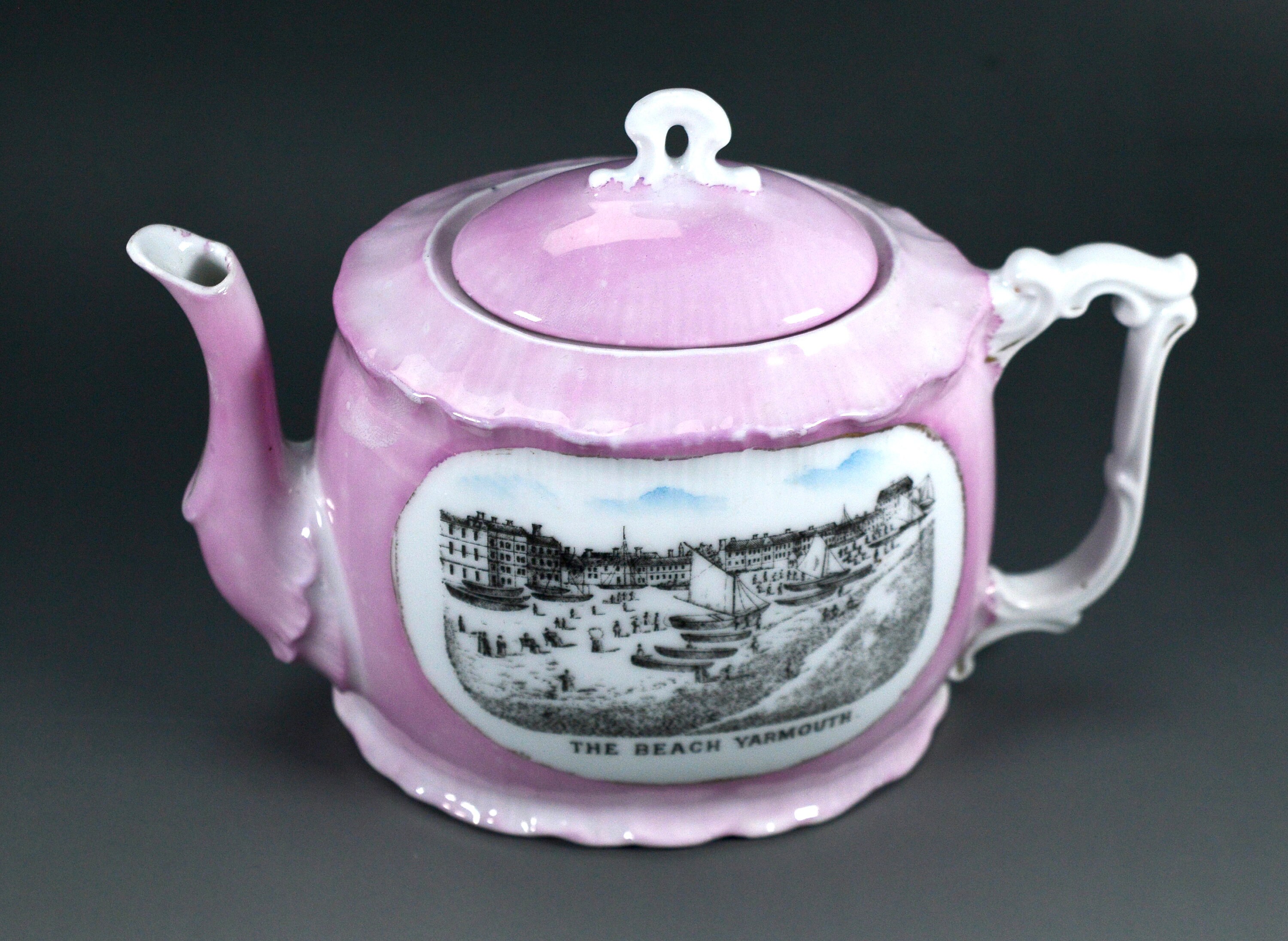 Victorian Lustreware Teapot the Beach Yarmouth Pink Teapot China Teapot ...