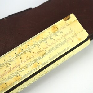 Vintage AW Faber Castell 1/87 12 Inch Slide Rule Leather Carry Case ...