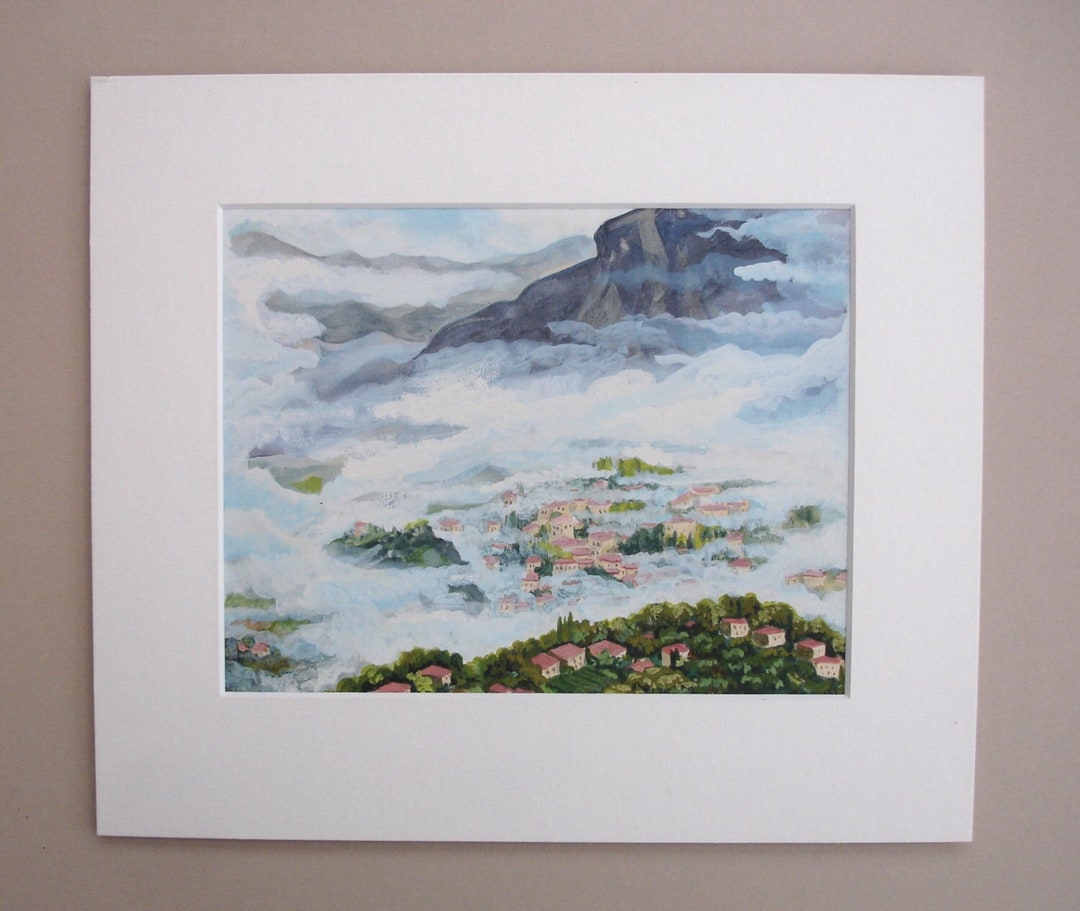1980s Vintage Watercolor Vintage Watercolor Painting Vintage Landscape ...