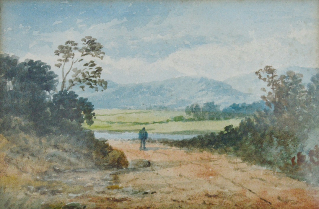 Cumberland Vintage Watercolor Painting Irish Painting Landscape ...