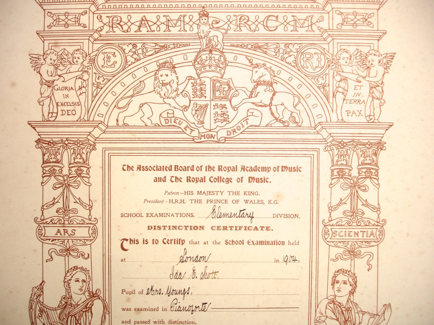 1900s Certificate School Examinations Elementary Division Ida | Etsy