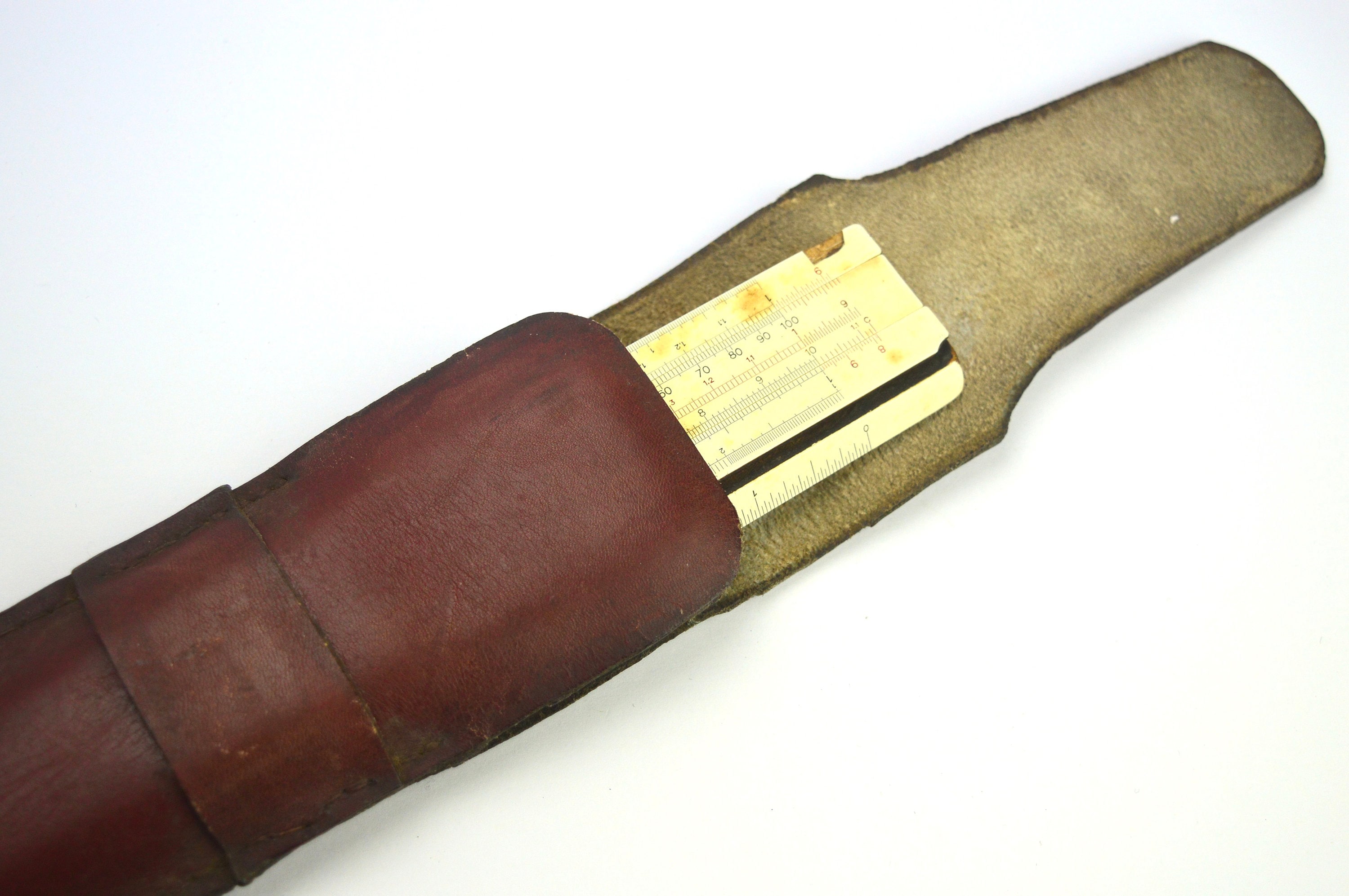 Vintage AW Faber Castell 1/87 12 Inch Slide Rule Leather Carry Case ...