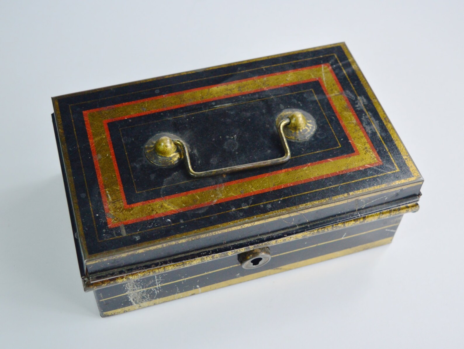Vintage Metal Cash Box With Removable Tray for Coins Petty Cash Box ...